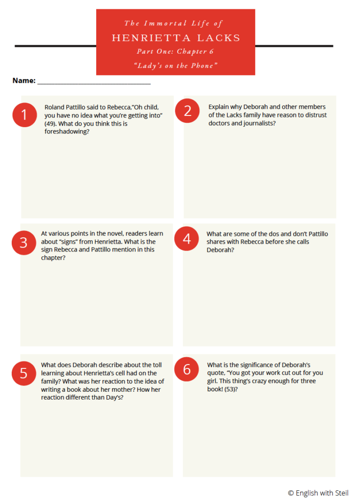 Teaching The Immortal Life of Henrietta Lacks: Creative, Ethical, and ...